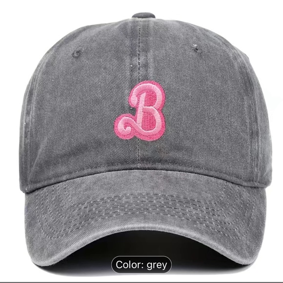 Tasha’s Boutique | Accessories | Grey Barbie Letter B Embroidered ...
